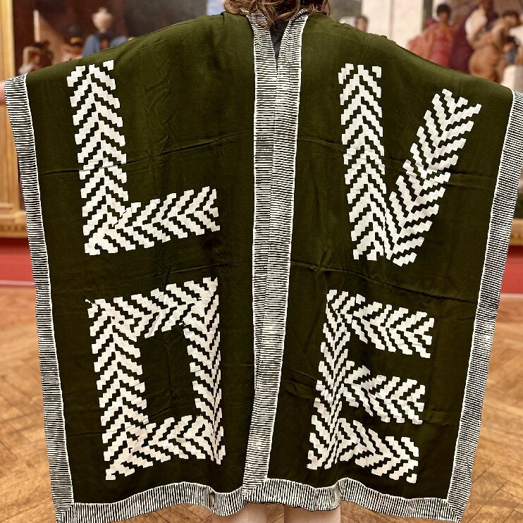 Hand Made Batik Love Scarf Green – Manchester Art Gallery Shop